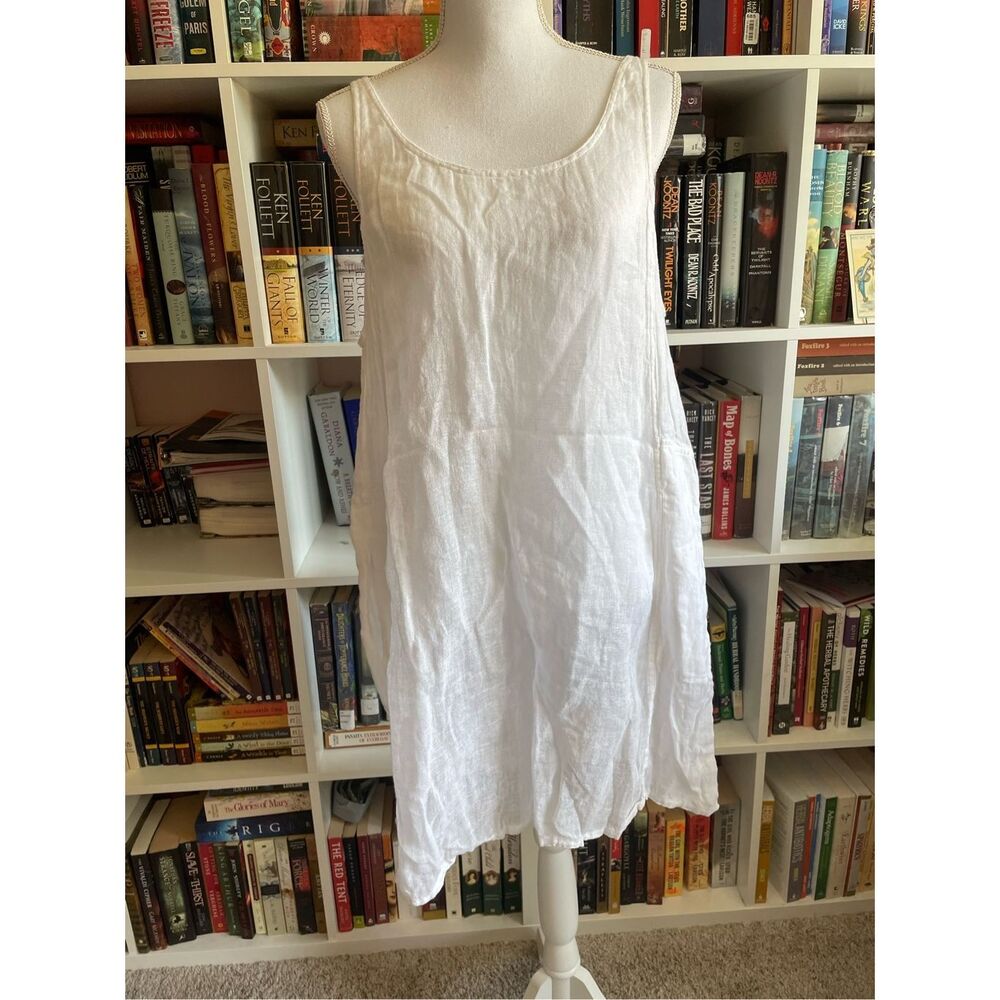 Eileen Fisher 100% Linen Swim Cover Dress - Gem